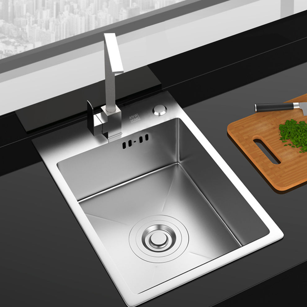 ANW HOME Stainless Steel Kitchen Sink 40x50x22 cm – Nano silver, Top M