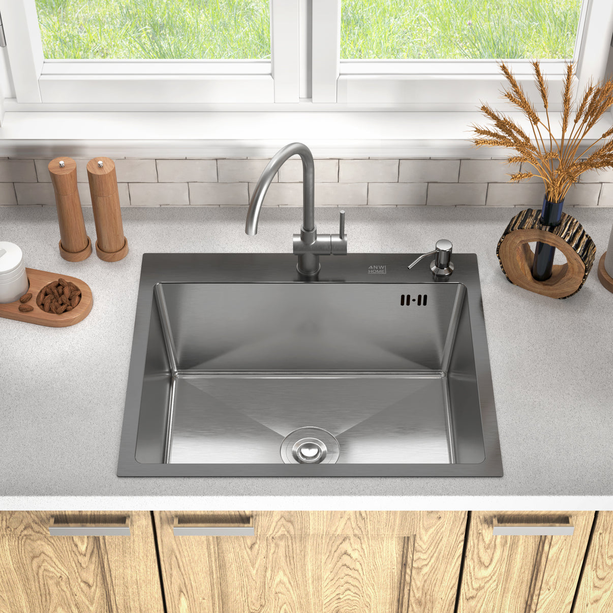 Edelstahlspüle 60x50 Satin Inox – ANW HOME
